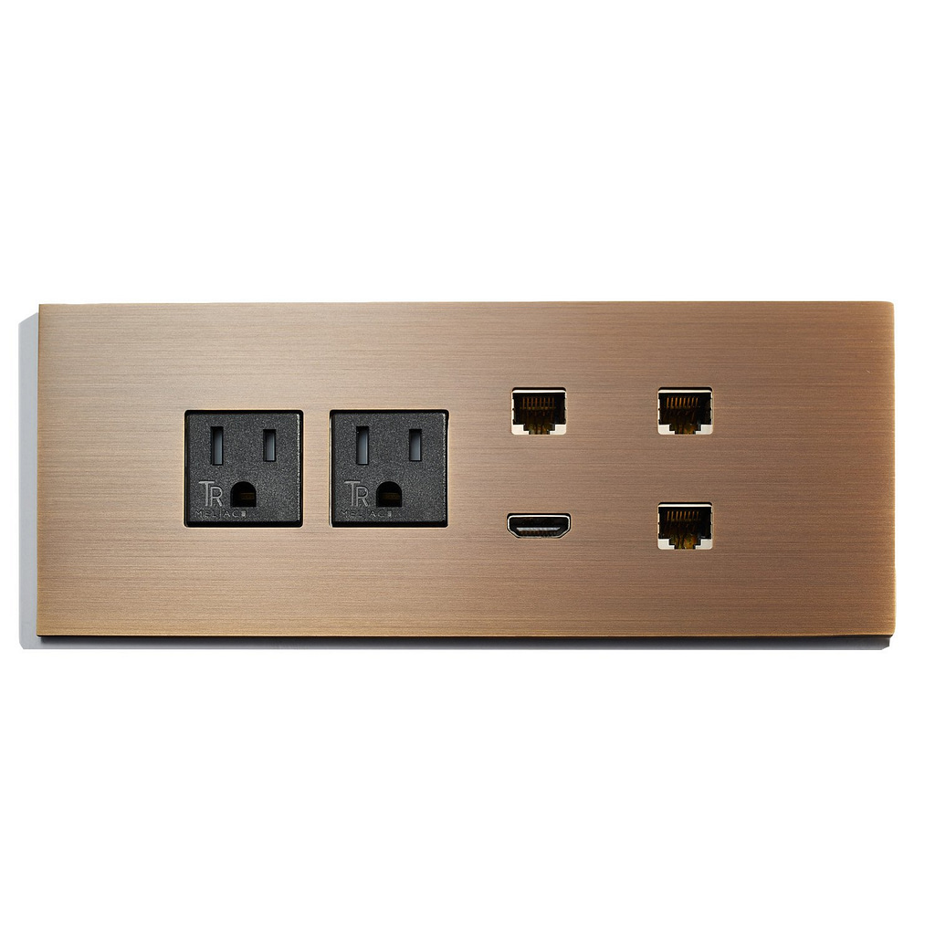 Premium Combo Wall Outlet - 4-8 Ports - Medium Bronze - Meljac North ...