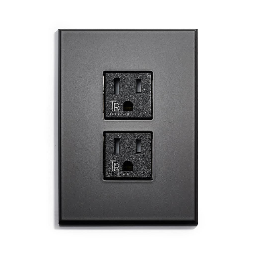 Premium Double Wall Outlet with Covers - Black Matte Nickel - Meljac ...