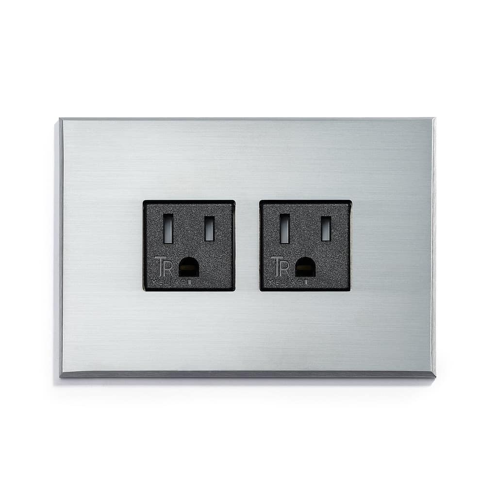 Premium Double Wall Outlet - Brushed Chrome - Meljac North America
