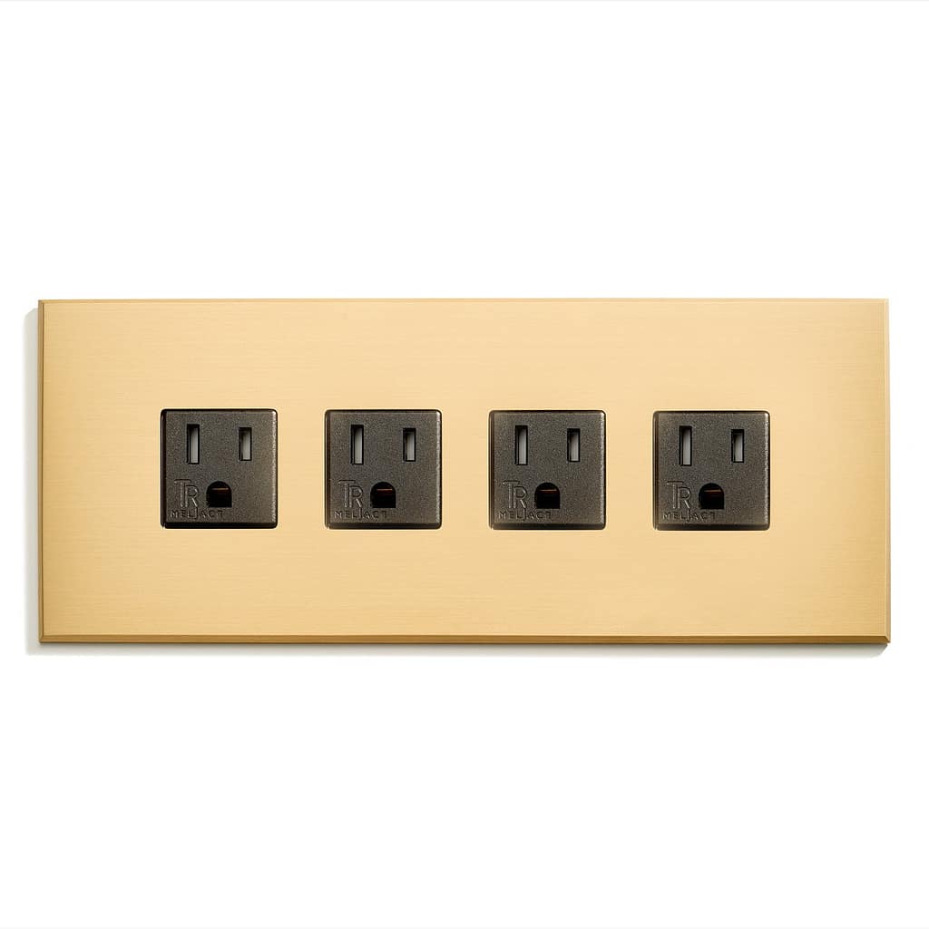 Premium Quad Wall Outlet - 207 x 82 - Champagne - Meljac North America